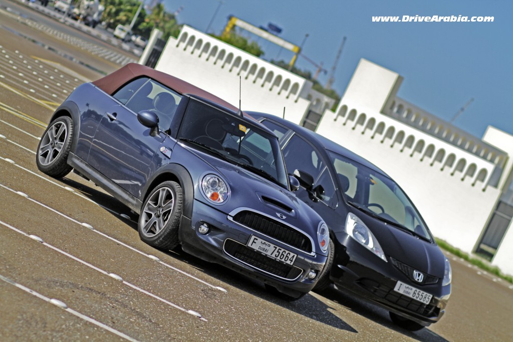 Comparo: 2010 Honda Jazz vs Mini Cooper S Cabrio – DriveArabia UAE, KSA ...