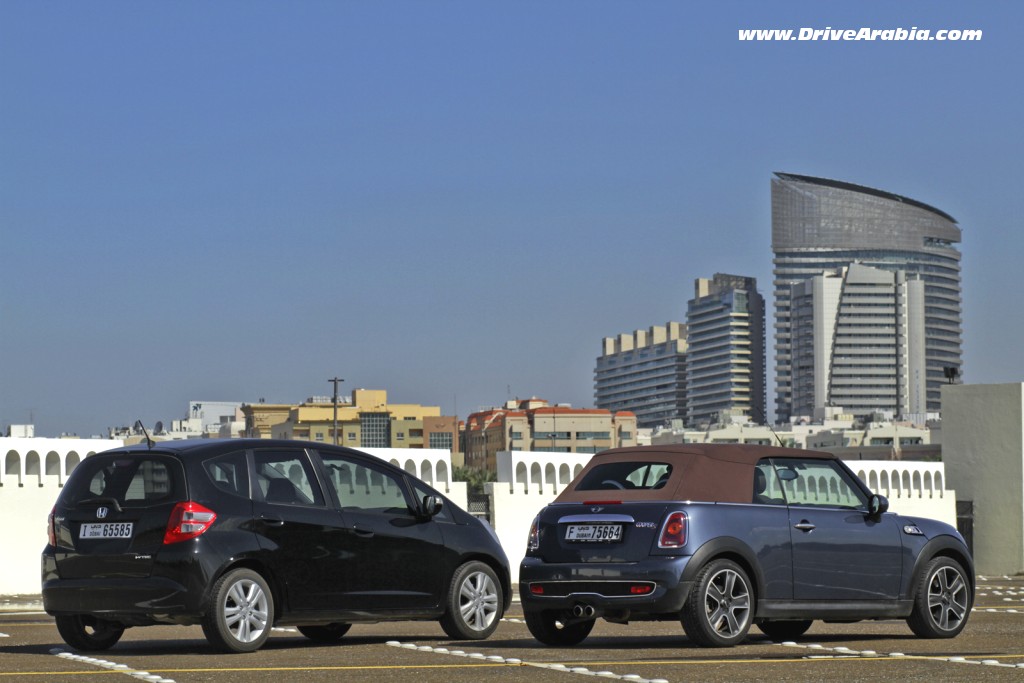 Comparo: 2010 Honda Jazz vs Mini Cooper S Cabrio – DriveArabia UAE, KSA ...