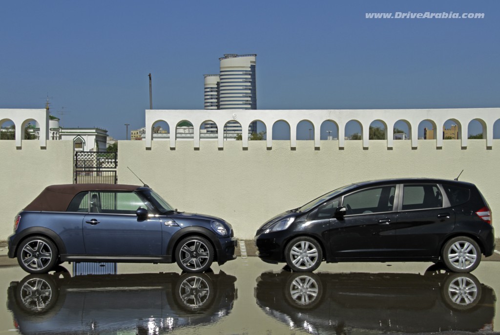 Comparo: 2010 Honda Jazz vs Mini Cooper S Cabrio – DriveArabia UAE, KSA ...