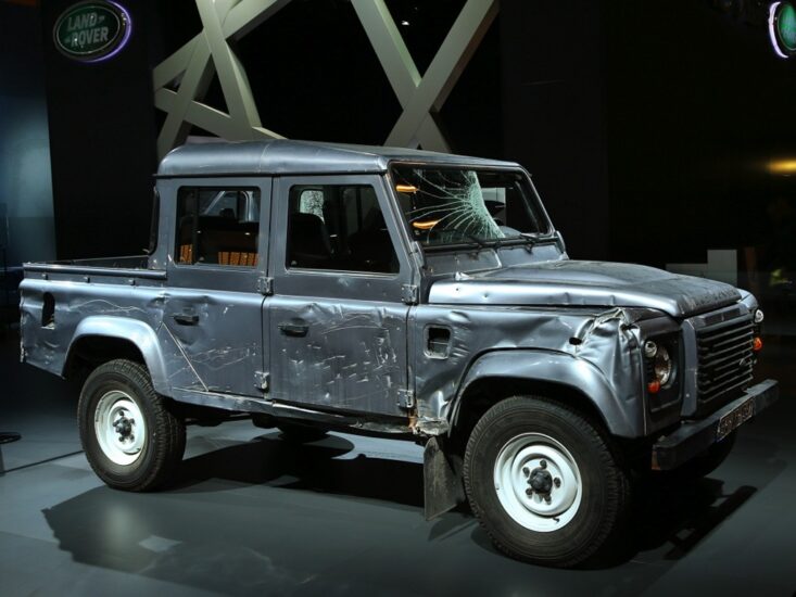 Land Rover Defender stunt rig in Bond movie Skyfall - Drive Arabia